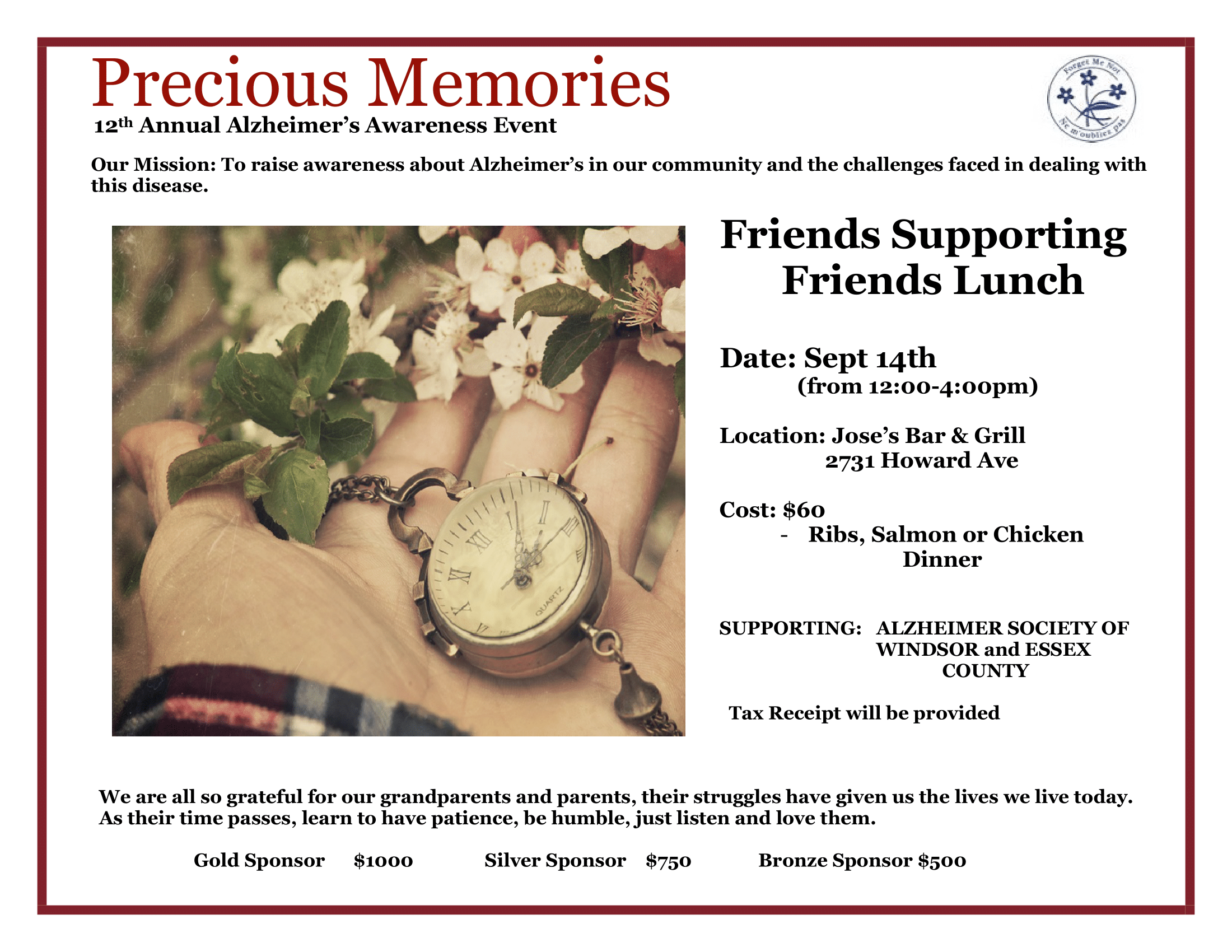 Precious Memories | Alzheimer Society of Windsor & Essex County